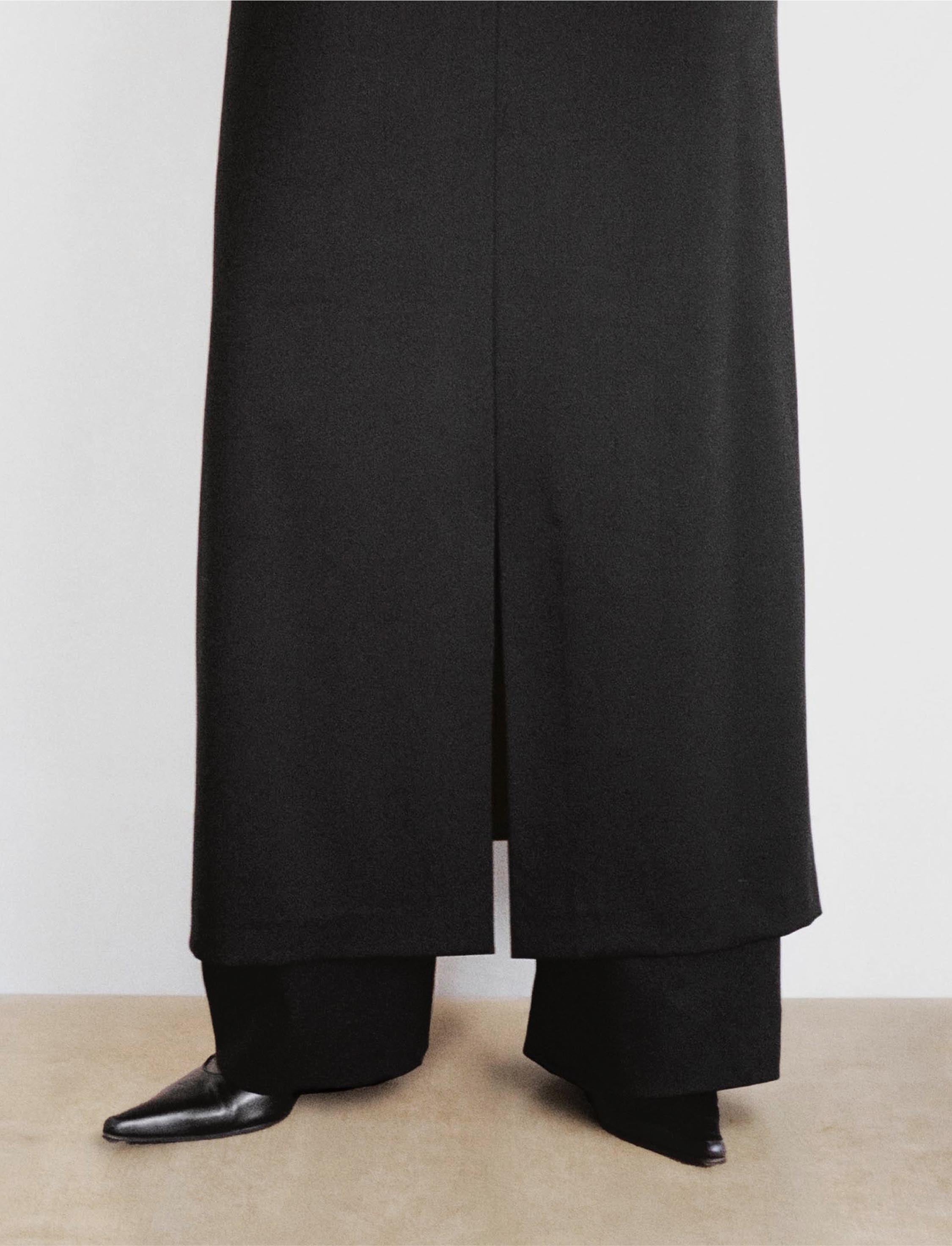 The Skirt Pant in Black Wool Spiber Blend – In House